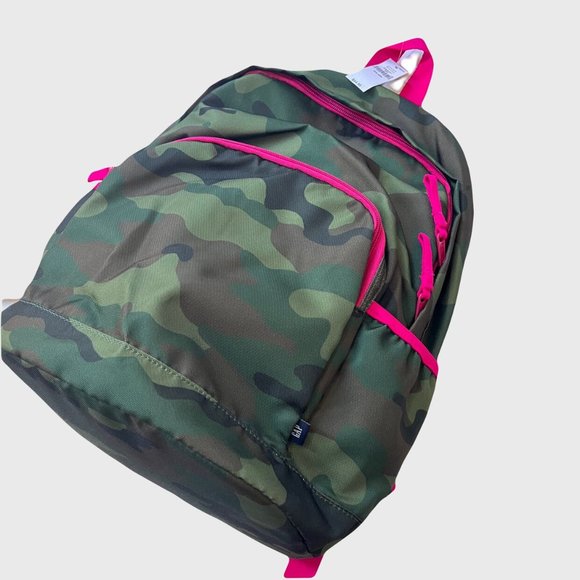 GAP | Accessories | New Gap Recycled Backpack Green Camo Hot Pink ...